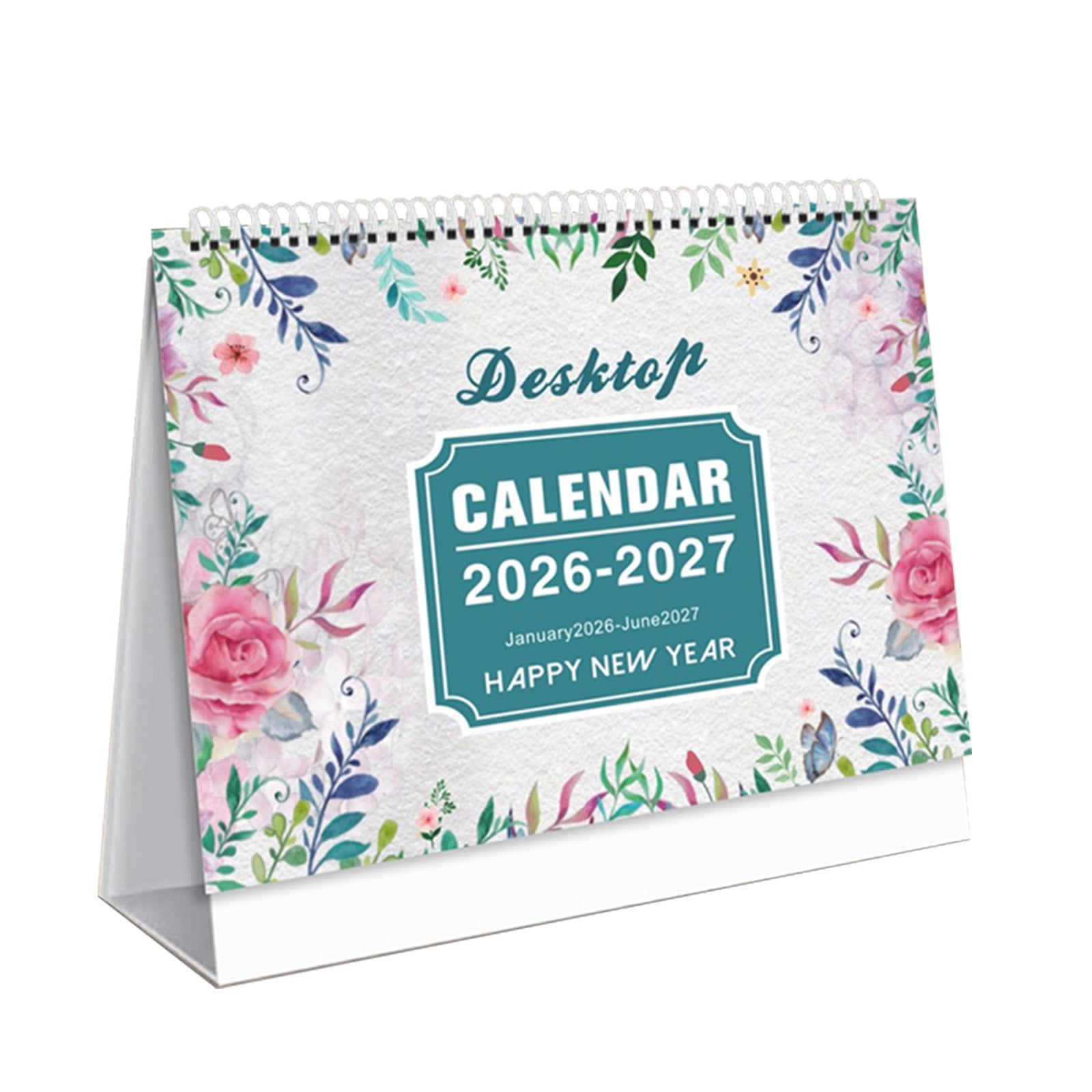 A 2026 2027 18 Month Desk Calendar With Stand Thick Paper Daily Grids ...