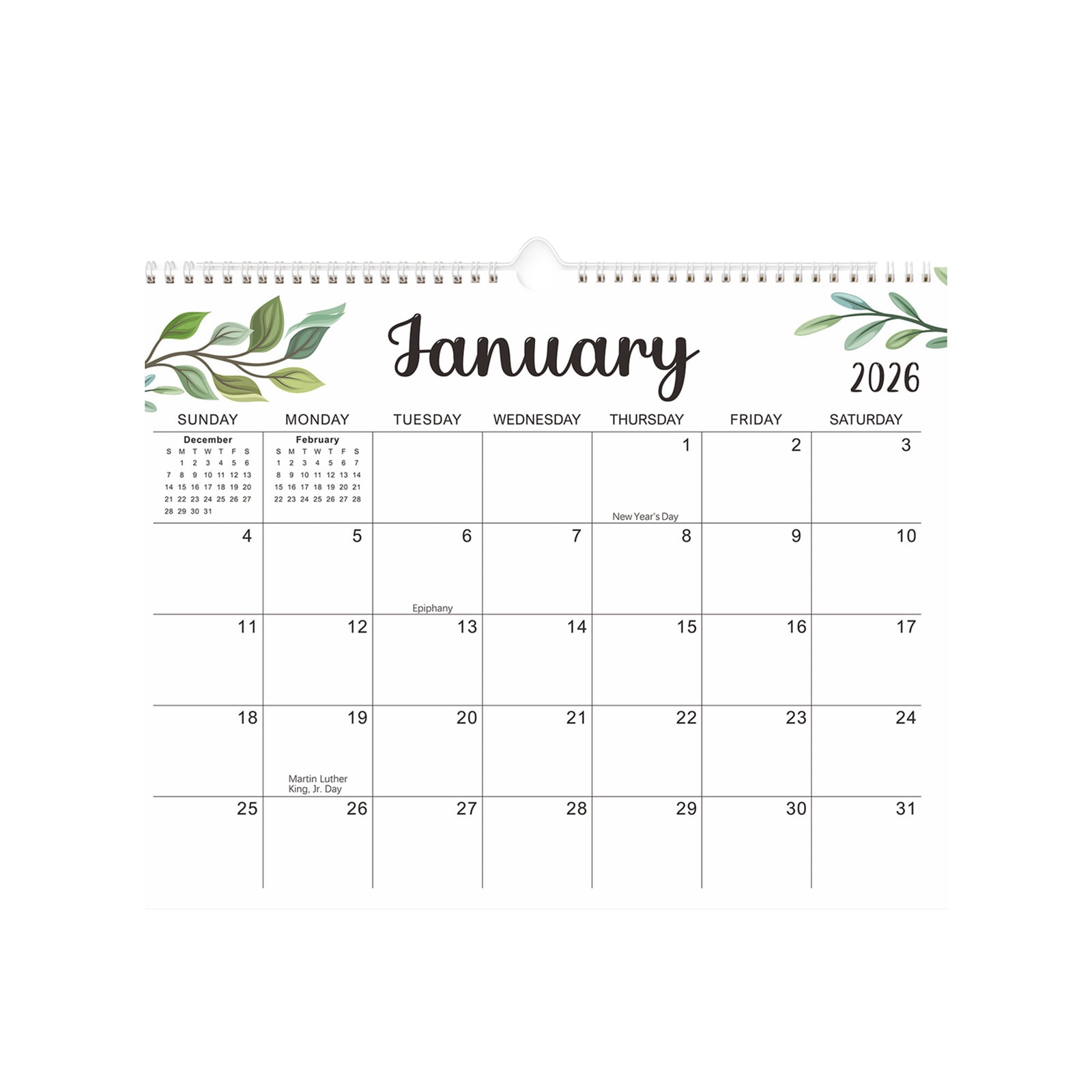 2026-2027 Calendar, 14" x 11" 18-Month Planner (Jan 2026–Jun 2027), Modern Greenery Aesthetic ...