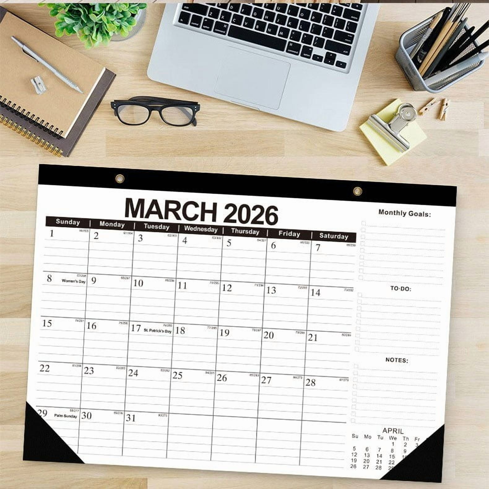 2026-2027 Desk Wall Calendar Extra Large 22"x17" | 18-Month January ...