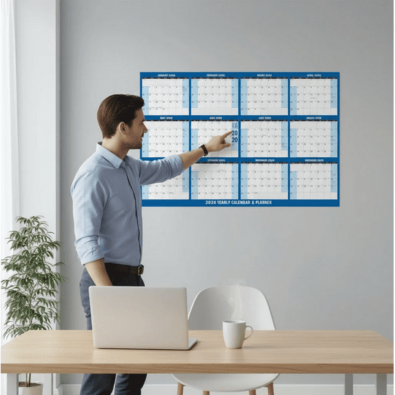 2026-2027 Double-Sided Wall Calendar – 18-Month Erasable Planner, Large ...