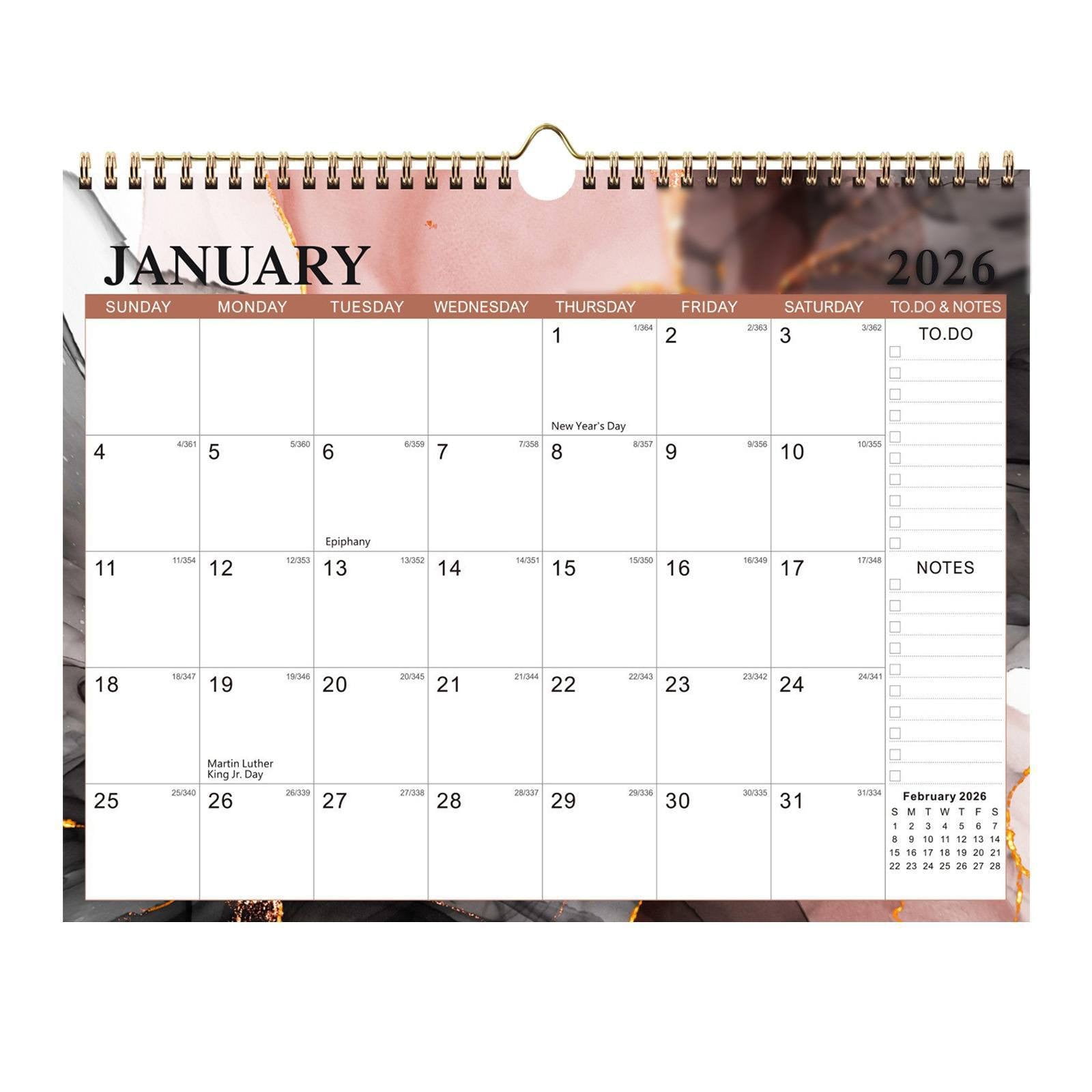 2026-2027 English Wall Calendar Gradient Color, Wall Calendar 18 ...