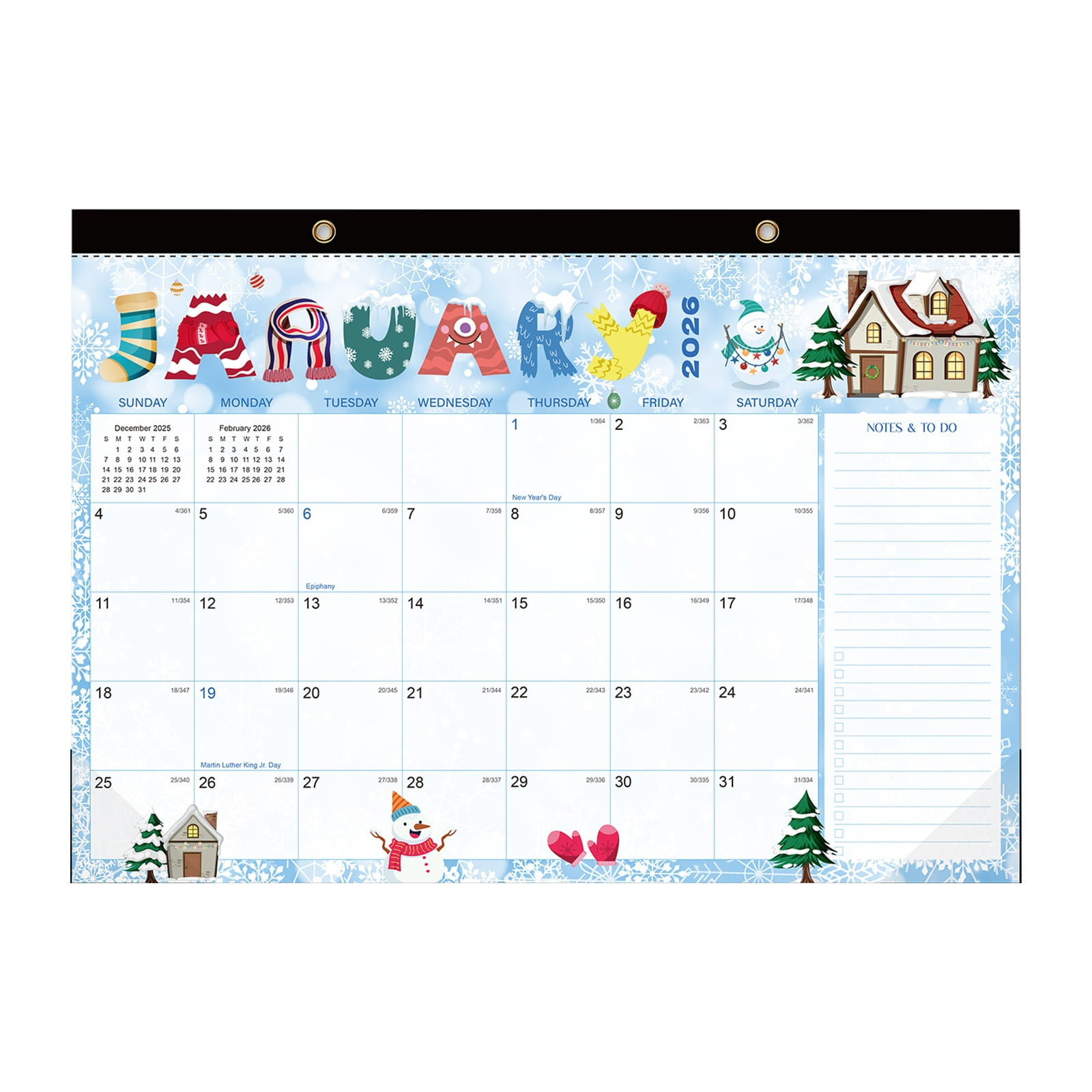 2026-2027 Wall Calendar, 12"x17" Monthly Planner (Jan 2026–Jun 2027 ...
