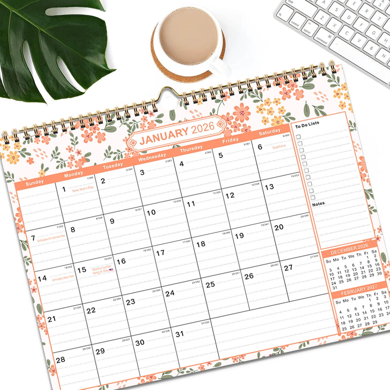 2026-2027 Wall Calendar, 18 Month Planner, Large Daily Blocks, Twin ...