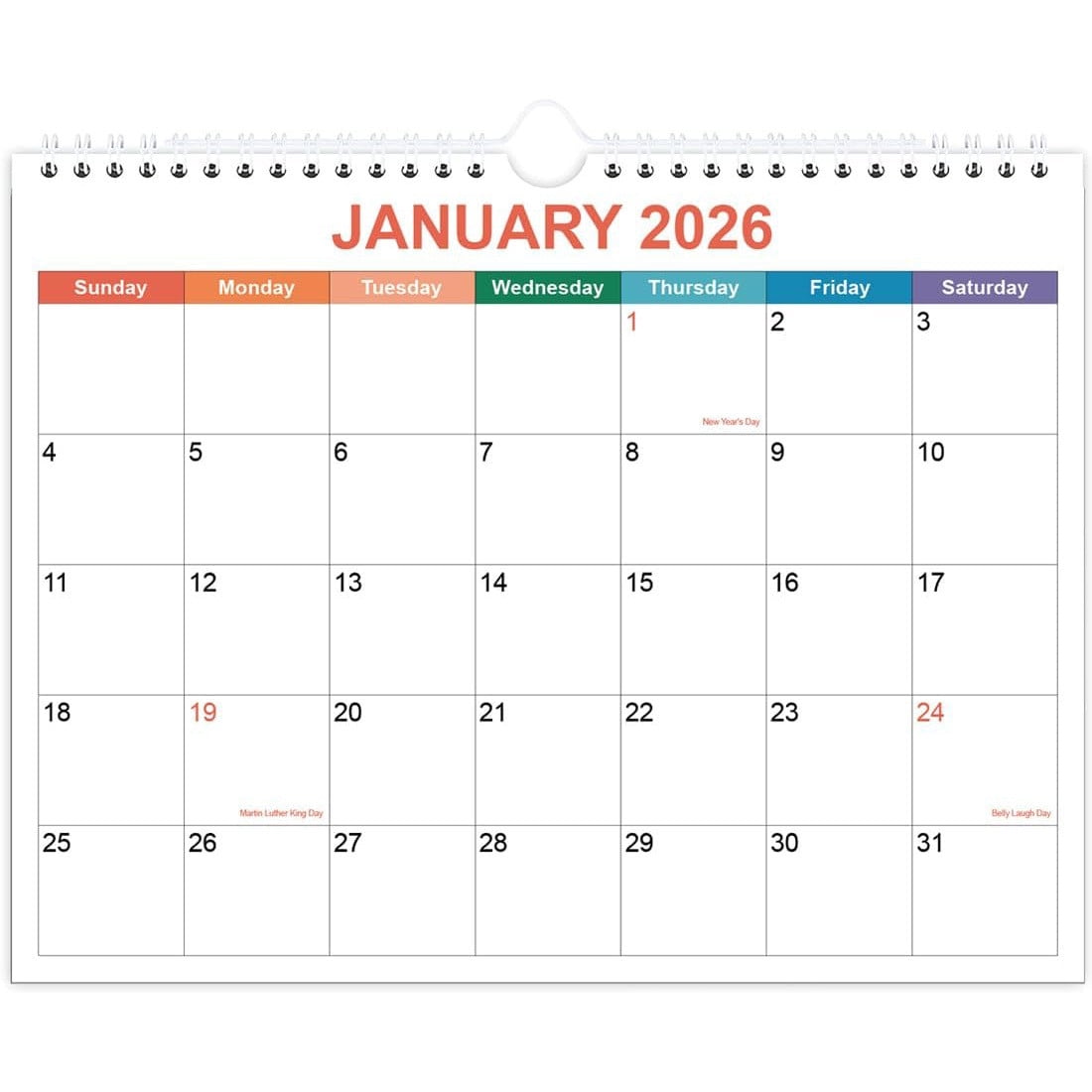 2026-2027 Wall Calendar | 18-Month Planner with Holidays | Large Grid ...