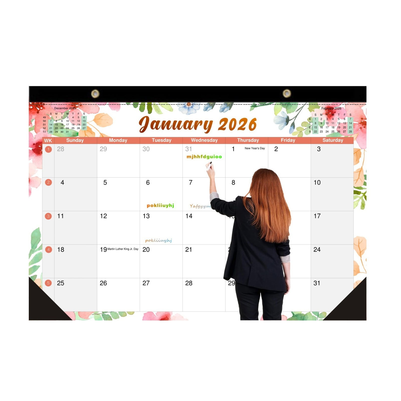 2026-2027 Wall Calendar Monthly Planner 18 Month runs from Jan 2026 to Jun 2027 For Daily Weekly ...