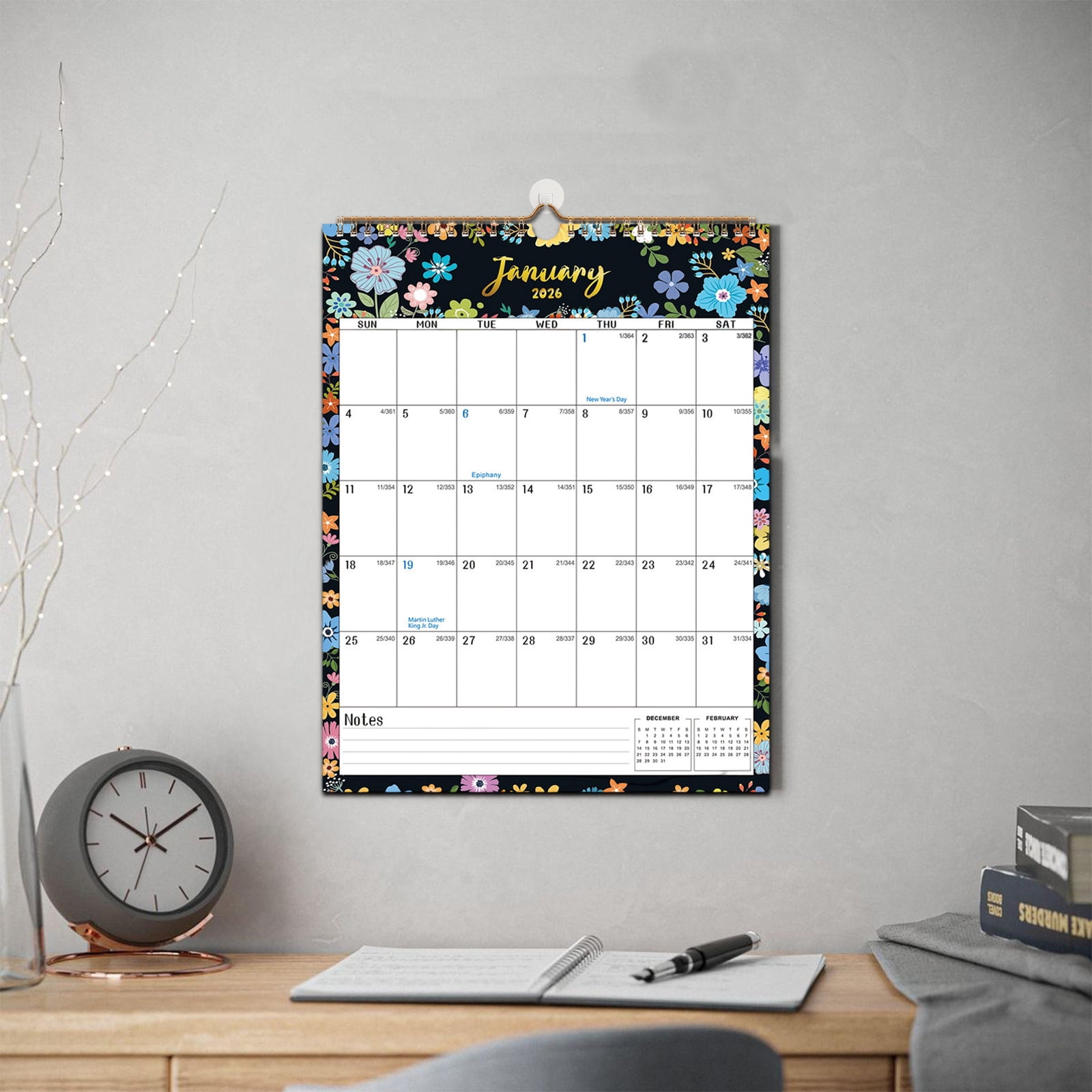 2026-2027 Wall Calendar - Thick Paper Large Easy-to-Read Multiple ...