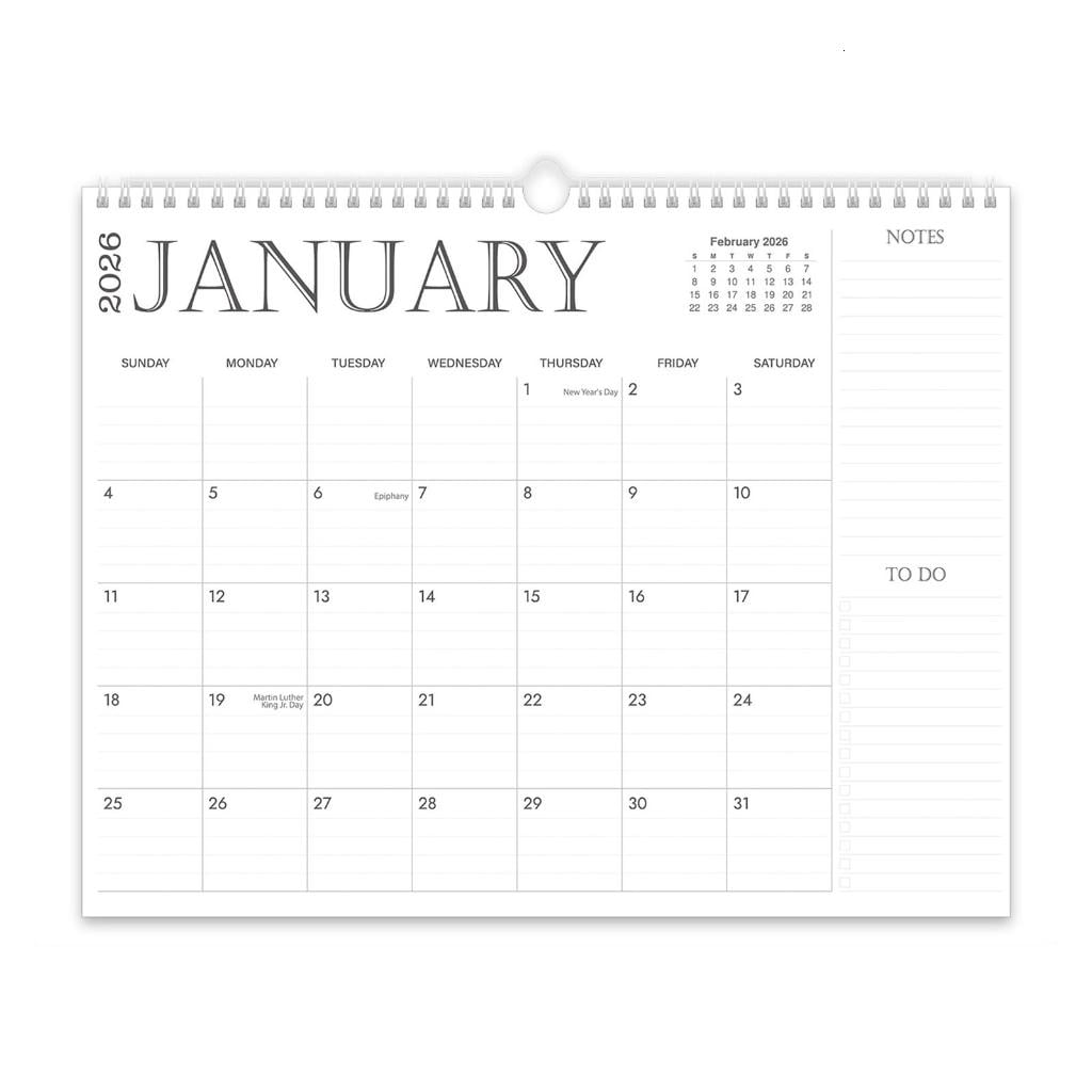 2026-2027 Wall Calendar Twin Coil Binding Calendar from Jan 2026 to Jun ...