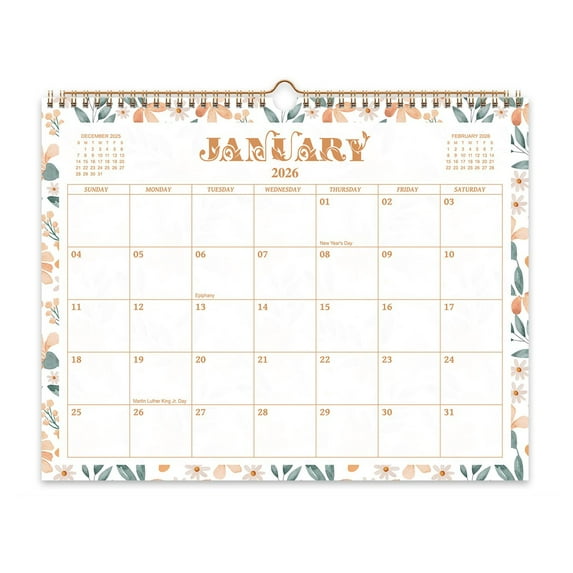 2026-2027 Wall Calendar Twin Coil Binding Calender 18 Month Runs from ...