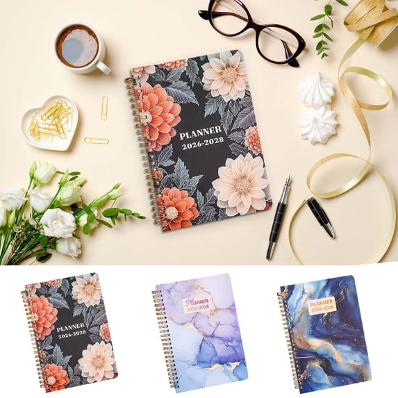 2026-2028 Three-Year Planner with Twin-Wire Binding for Daily Schedule ...