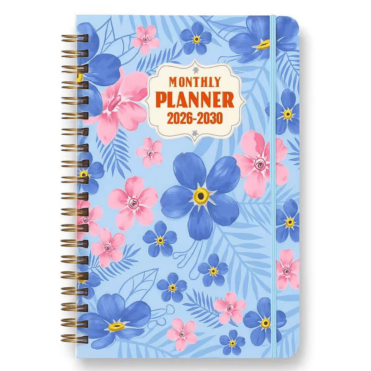 2026–2030 Weekly & Monthly Planner with Tabs, A5 Size, Floral Hardcover ...