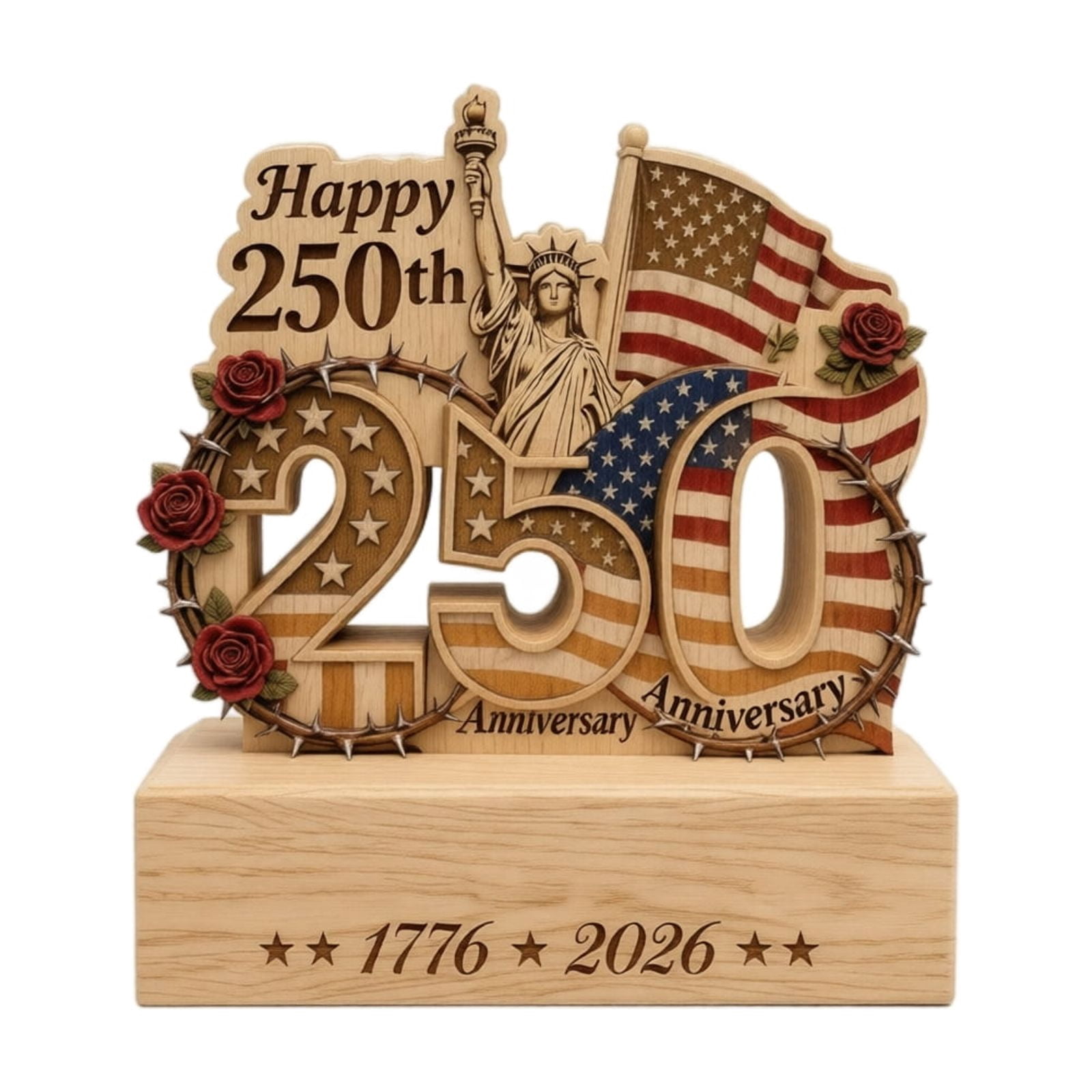 2026 250Th Anniversary Usa Wood Art Ornament, 4Th of July Party ...