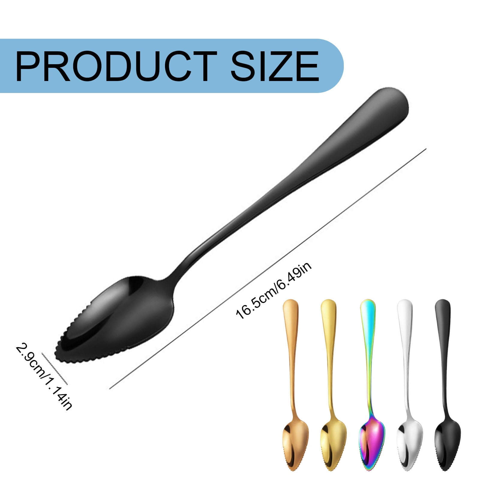 2026 3-Pack Silver Serrated Stainless Dessert Spoon – Multi-Use Orange ...