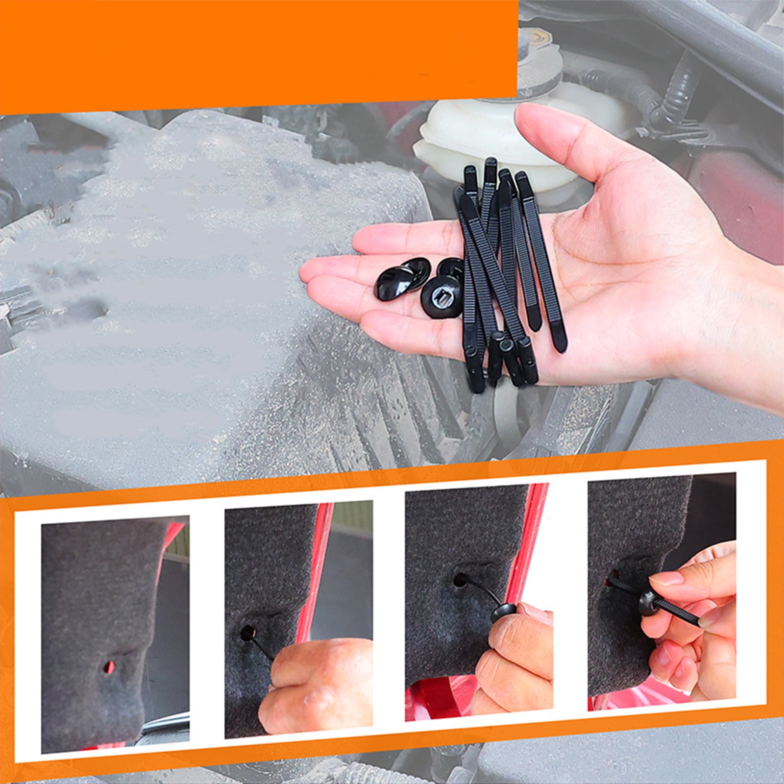 2026 300PC Upgraded Nylon Cable Tie Buckle Universal Heavy Duty Self ...