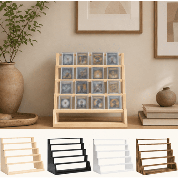2026 5-Tier Card Display Stand,Wood Trading Card Display for Graded ...