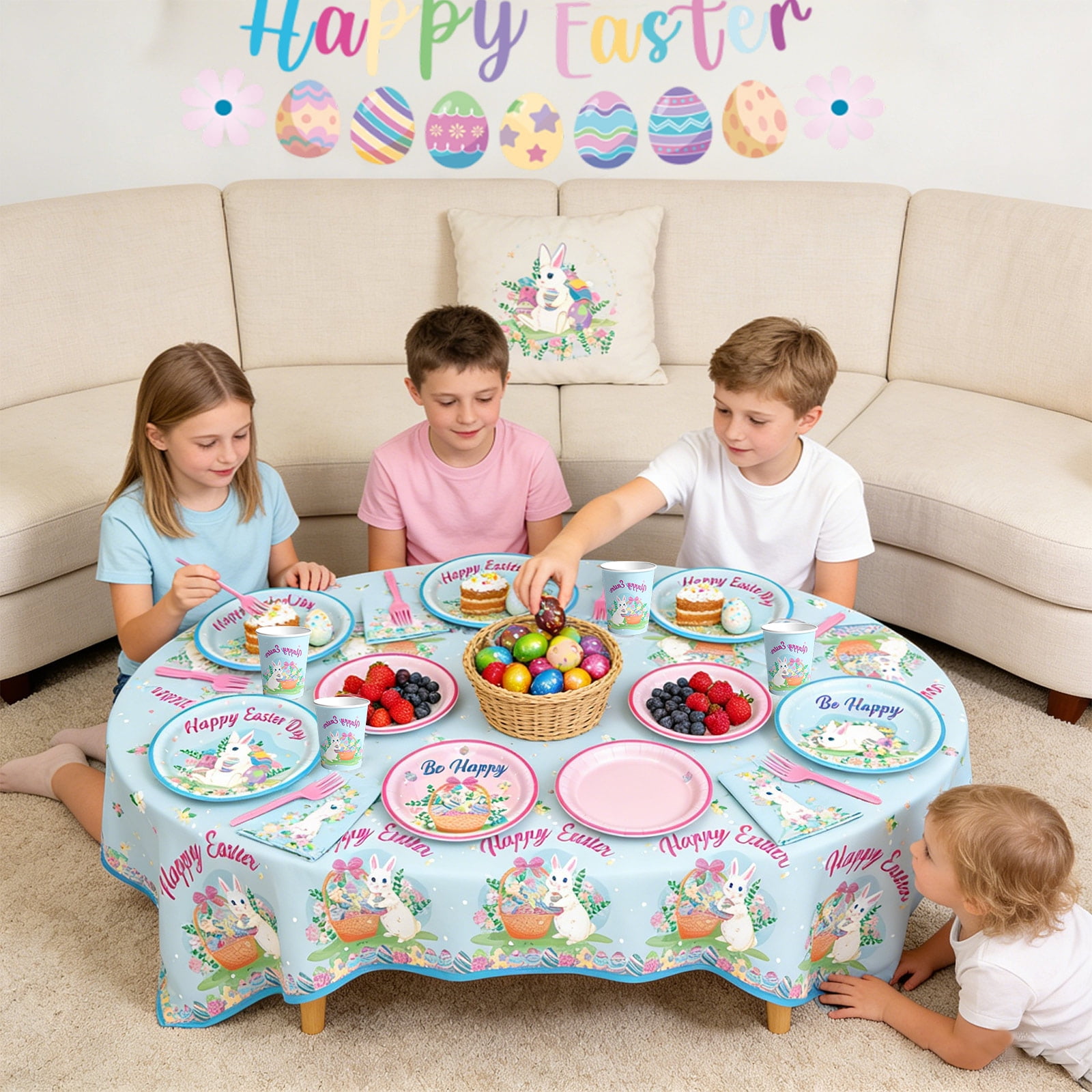 2026 52 Pcs Easter Party Decorations Set - Happy Easter Egg Bunny ...