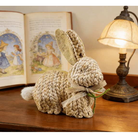 2026 7.87 Inch Braided Bunny Table Decoration Decorated with Woven ...