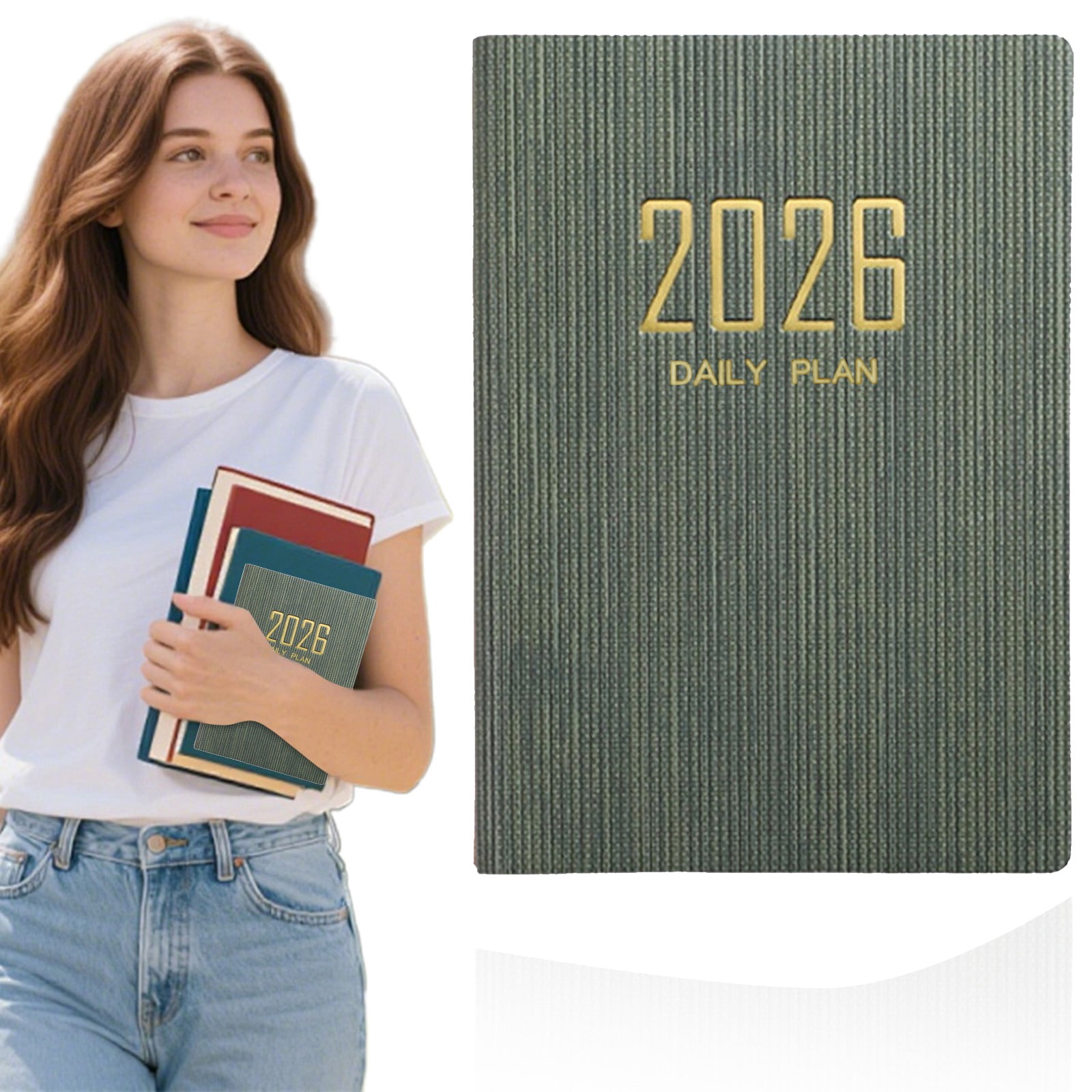 2026 A5 Pocket Planner Dark Green – Mini Daily & Weekly Planner ...