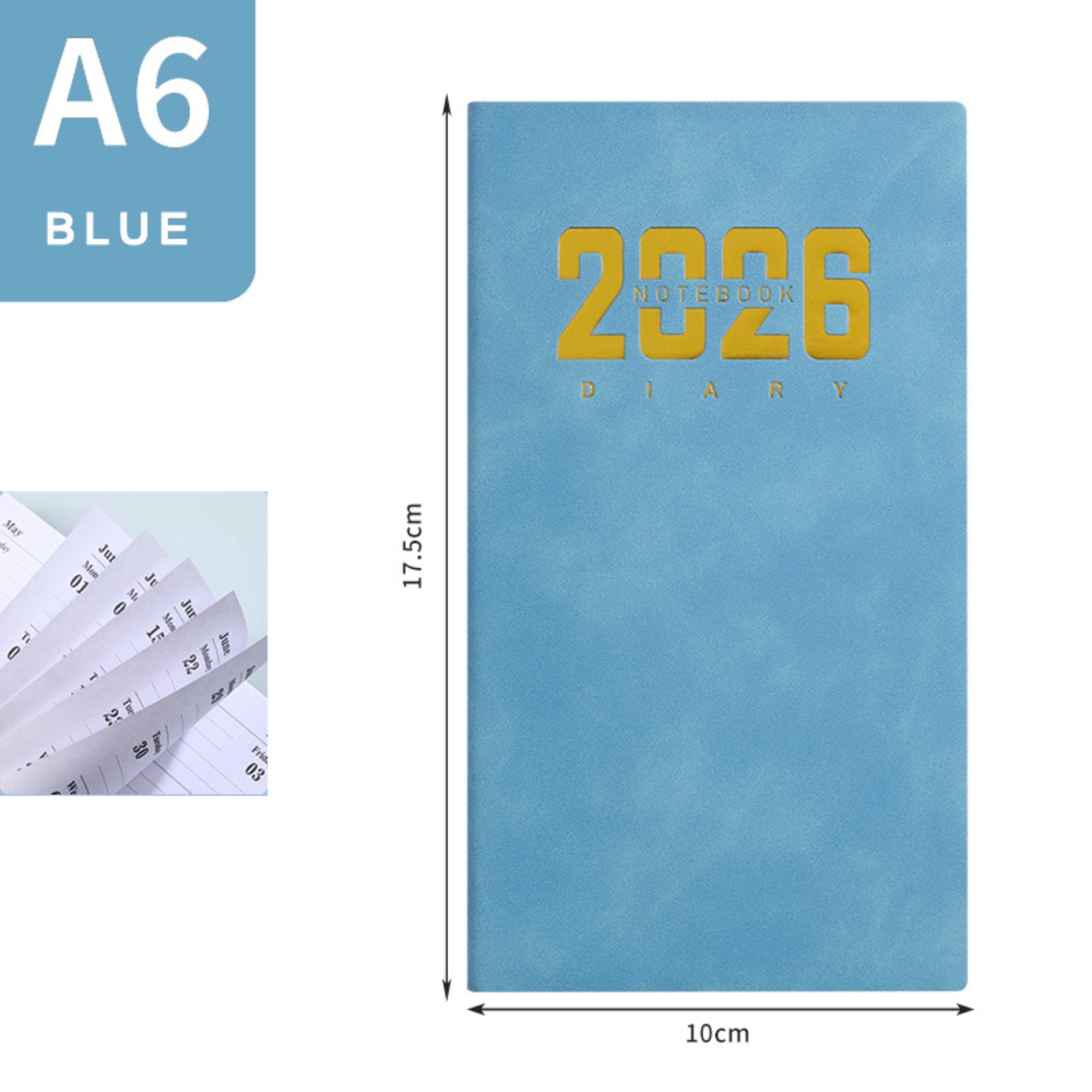 2026 A6 Pocket Planner, Small Weekly Monthly Agenda Notebook with Red ...