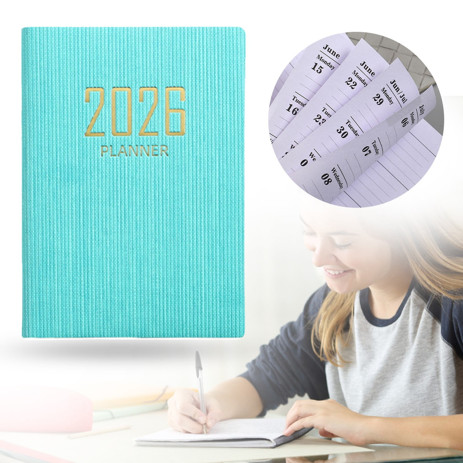 2026 A7 Daily Planner Pocket Notebook Green, School Pocket Notebook ...
