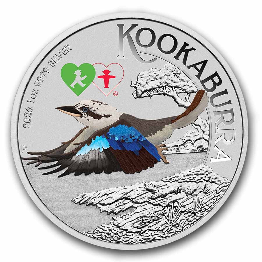 2026 AUS 1 oz Silver Colorized Kookaburra BU (World Money Fair ...