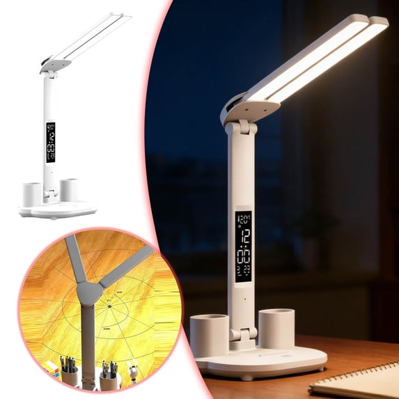 2026 Adjustable LED Desk Lamp - 12.6-Inch Eye-Protecting USB Plug-In ...