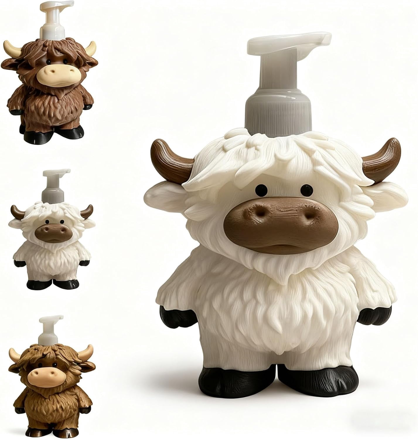 2026 Adorable Highland Cow Soap Dispenser Pump, Farmhouse Style Liquid ...