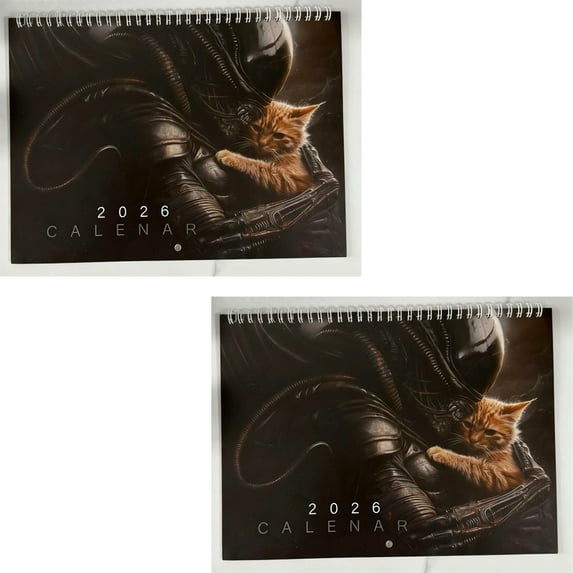 2026 Alien and Cat Wall Calendar Stunning Sci - Fi Art Must - Have for ...
