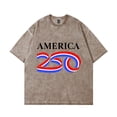 2026 America250 Independence Day Theme Inkjet Printed Vintage Wash T ...