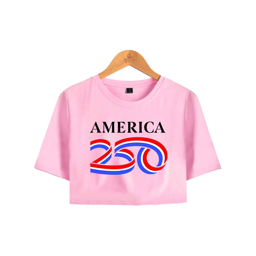 2026 America250 Independence Day Theme Print Crop T-Shirt - Women’s ...