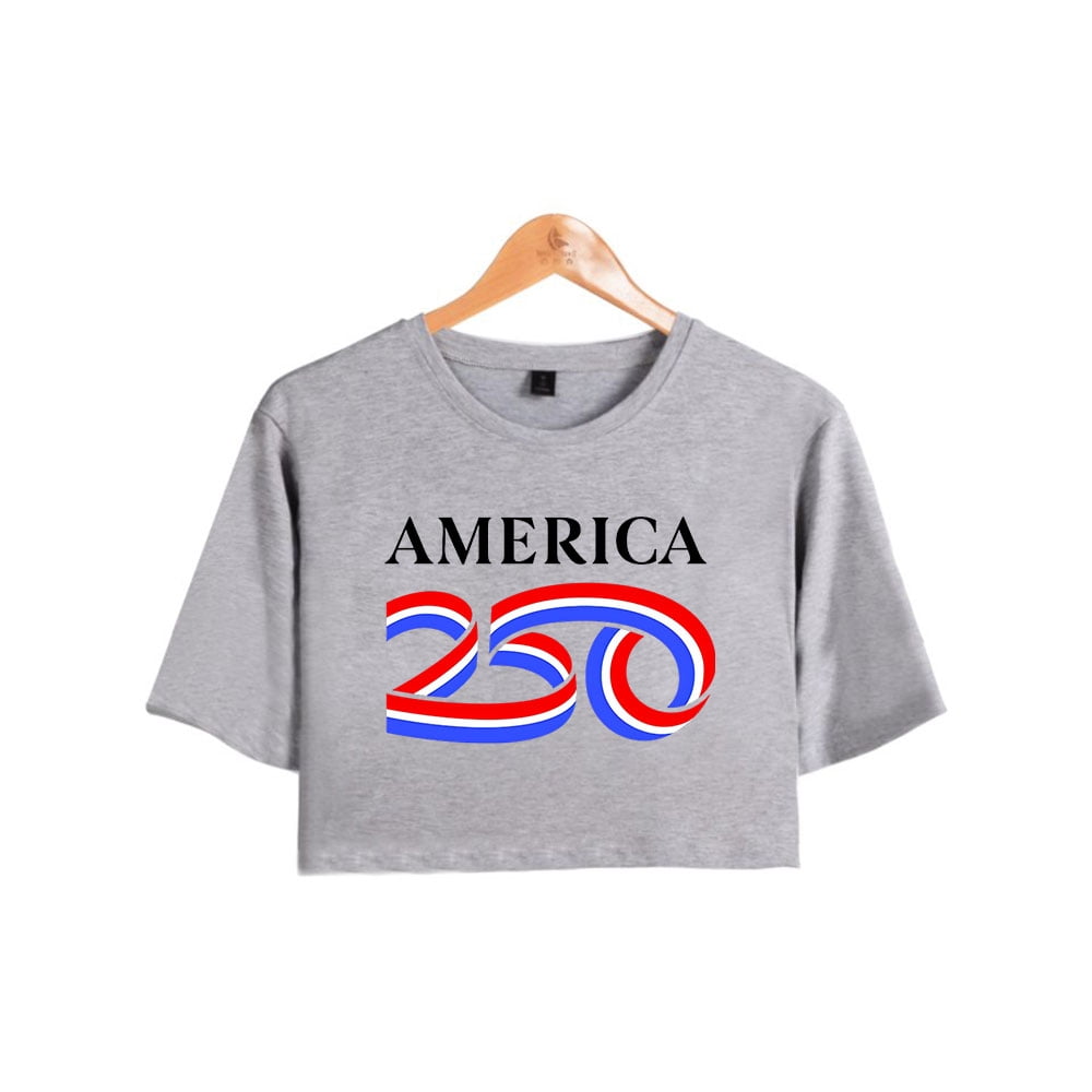 2026 America250 Independence Day Theme Print Crop T-Shirt - Women’s ...