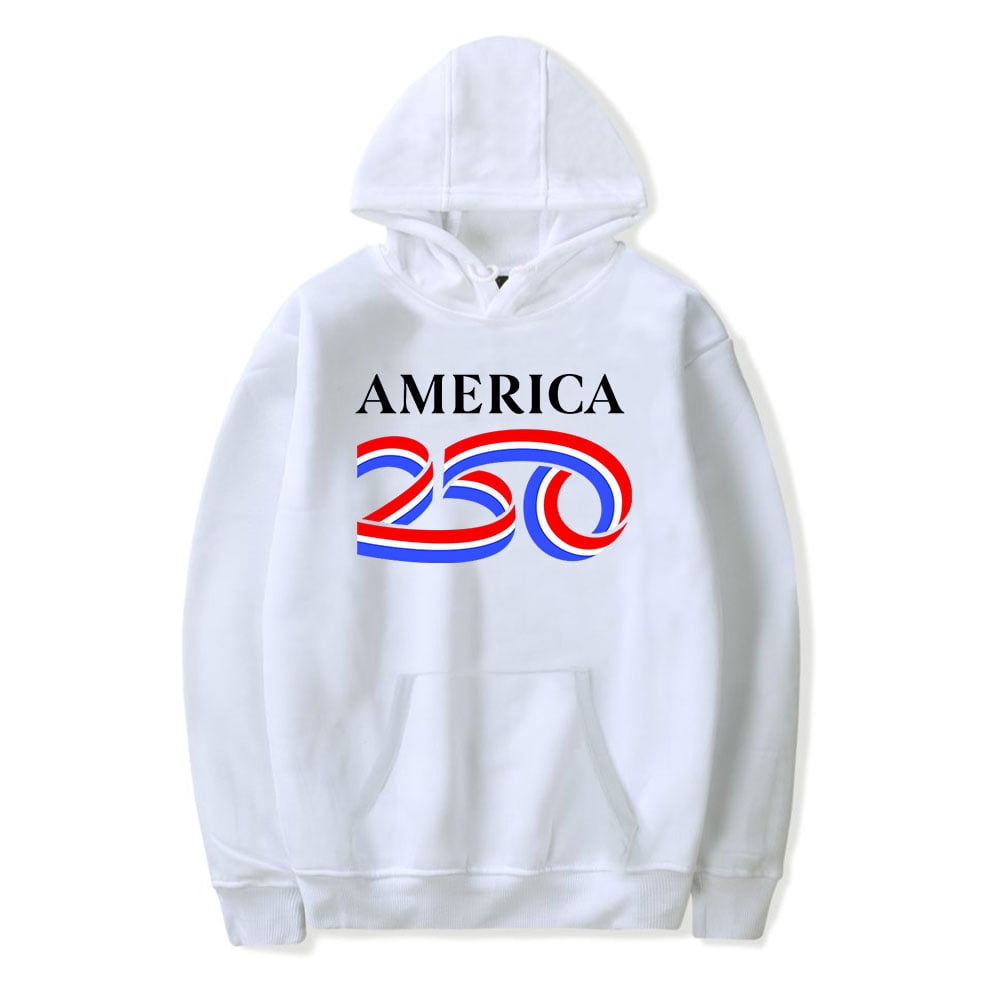 2026 America250 Independence Day Theme Print Hoodie - Unisex Long ...