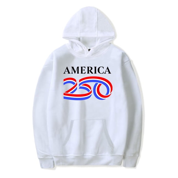 2026 America250 Independence Day Theme Print Hoodie - Unisex Long ...