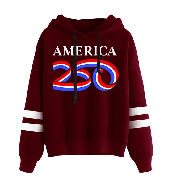 2026 America250 Independence Day Theme Print Hoodie - Unisex Pocketless ...