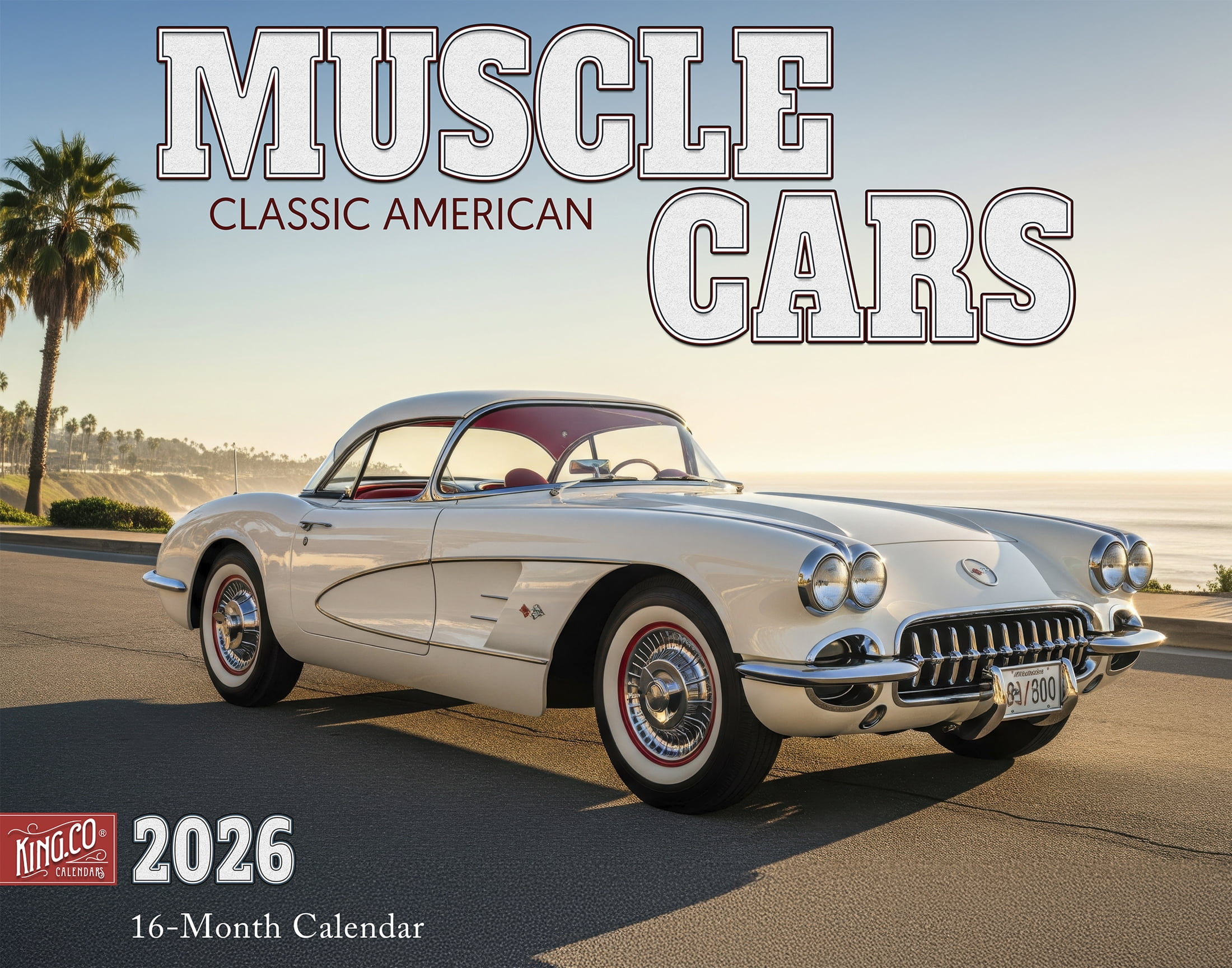 2026 American Muscle Cars Illustrated Wall Calendar 16-Month X-Large ...