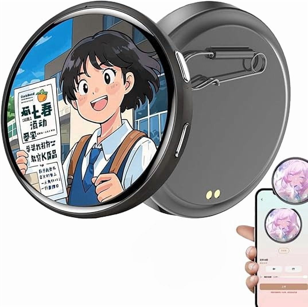 2026 Animes Digital Bluetooth-Compatible Badges,Electronic Button with ...