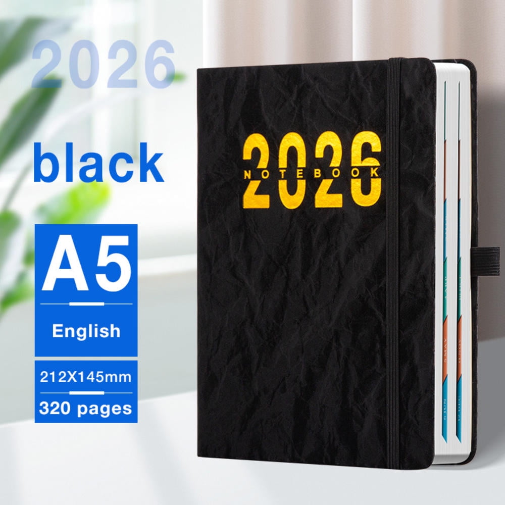 2026 Annual Plan English Notebook A5 Portable Calendar Notebooks Book ...