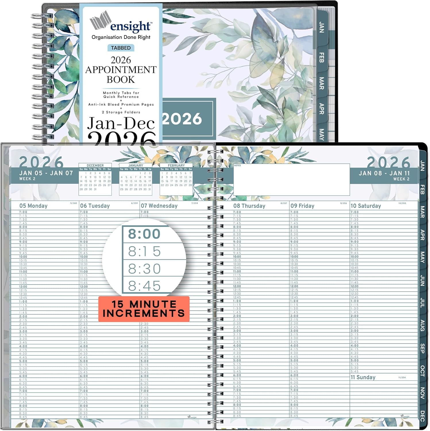 2026 Appointment Book and Planner 8.5" x 11" Large Hourly Weekly Daily ...