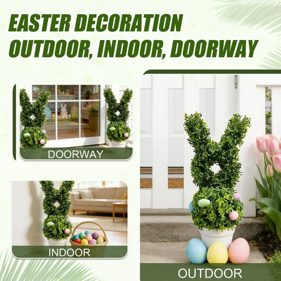 2026 Artificial Bunny 1PC-Shaped Topiary Tree Easter Decorations, UV ...