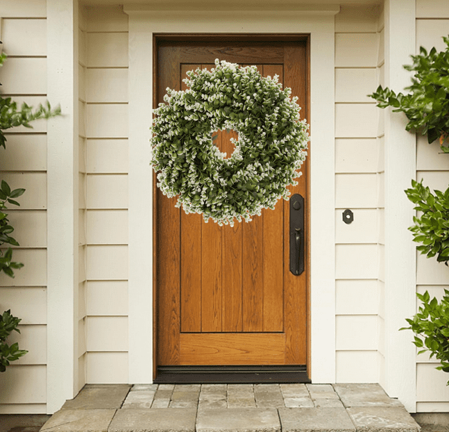 2026 Artificial Eucalyptus Wreath 19.96in in for Front Door, Green Faux ...