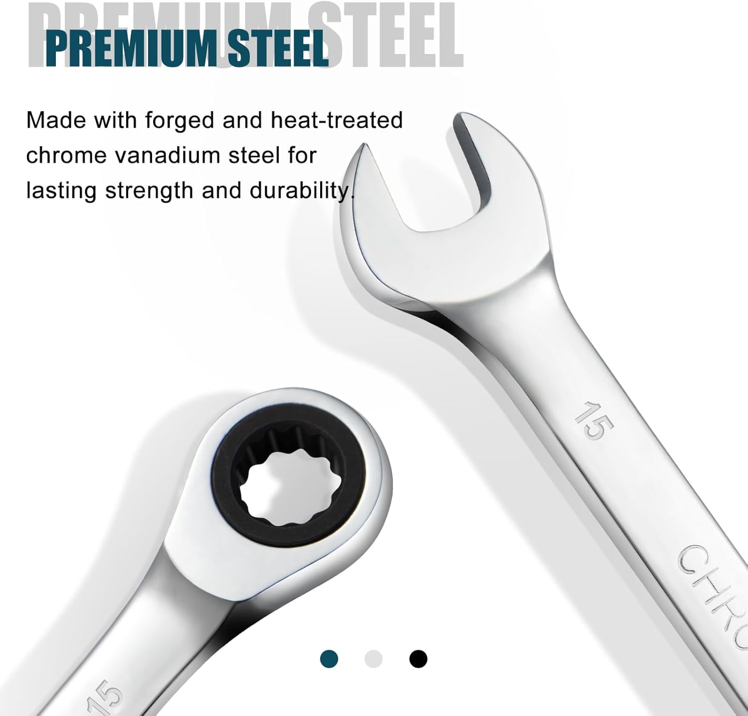 2026 Best 15mm Metric Ratcheting Combination Wrench, Chrome Plated CR-V ...
