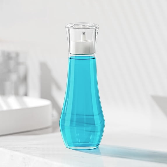 2026 Best 8.8OZ Glass Mouthwash Dispenser, Clear Refillable Bottle with ...