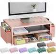 2026 Best Rose Gold Monitor Stand Riser, Desk Organizer with Drawer & 2 ...