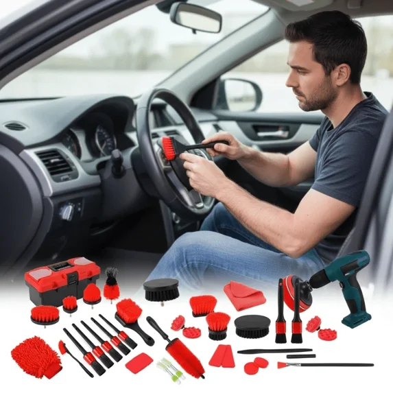 2026 Bestselling 35Pcs Car Detailing Kit With Toolbox，Interior ...