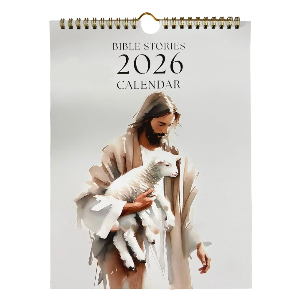 2026 Bible Stories Calendar Twin-Coil Binding Wall Monthly Calendar ...