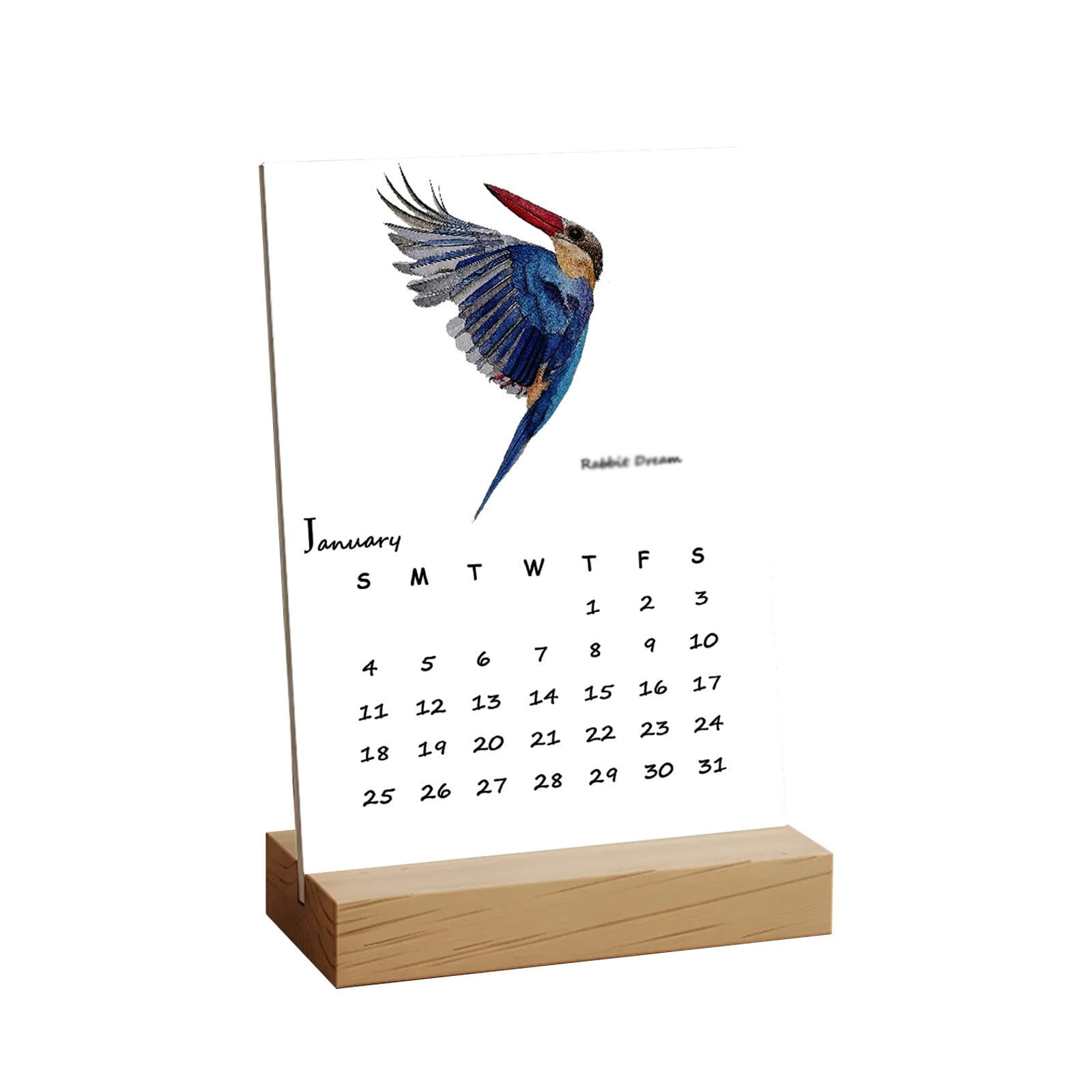 2026 Bird Desk Planner, Vertical Monthly Organizer, Watercolor Calendar ...