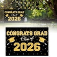 2026 Black Gold Graduation Backdrop Banner, 1 Piece Photo Background ...
