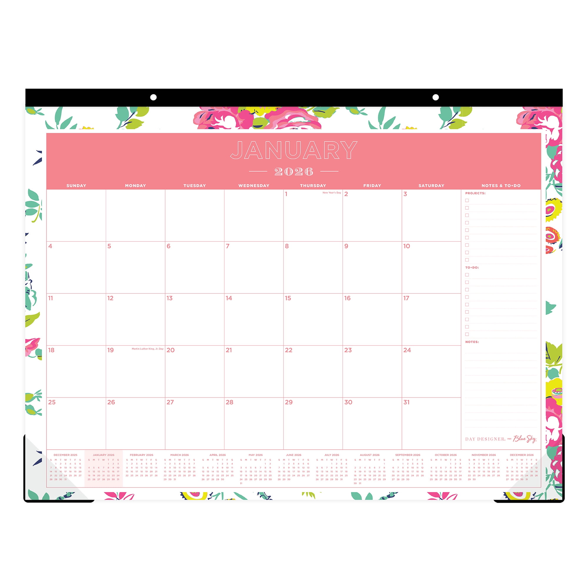 2026 Blue Sky Day Designer Desk Pad Calendar, 22" x 17", Peyton White ...