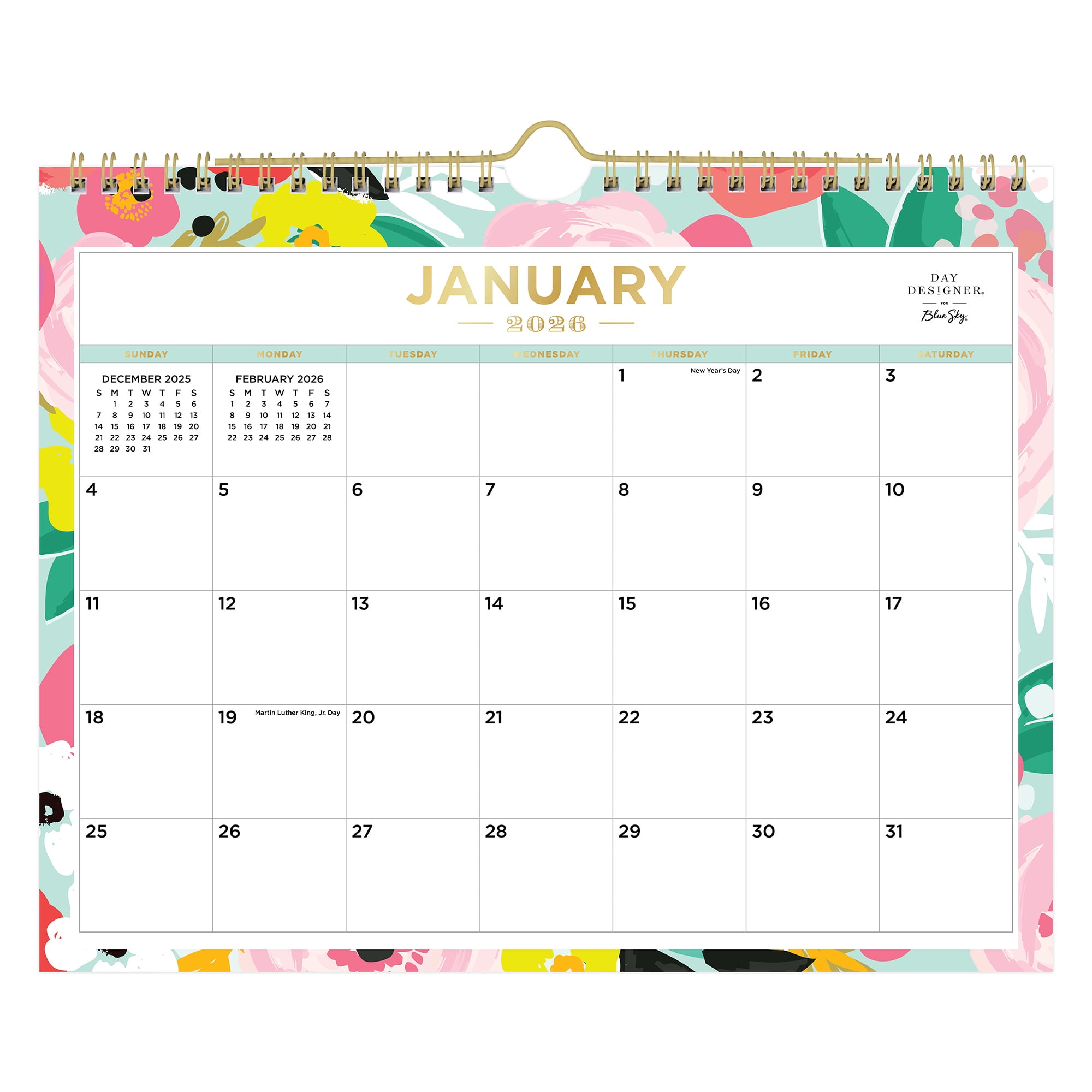 2026 Blue Sky Monthly Wall Calendar, 11" x 8-3/4", Secret Garden Mint ...