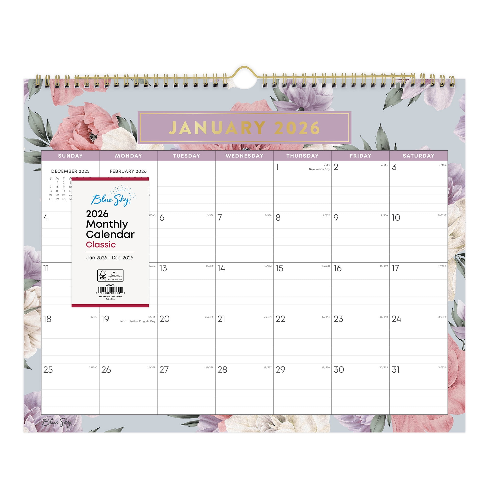 Blue Sky 2026 Monthly Wall Calendar, 15" x 12", Jan-Dec 2026 - Walmart.com