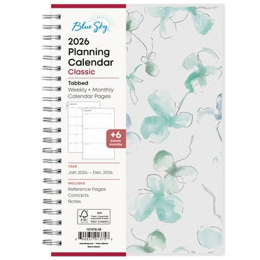 Blue Sky Monthly Weekly Planner, 5" x 8", Yellow 12-Month, January 2026 ...